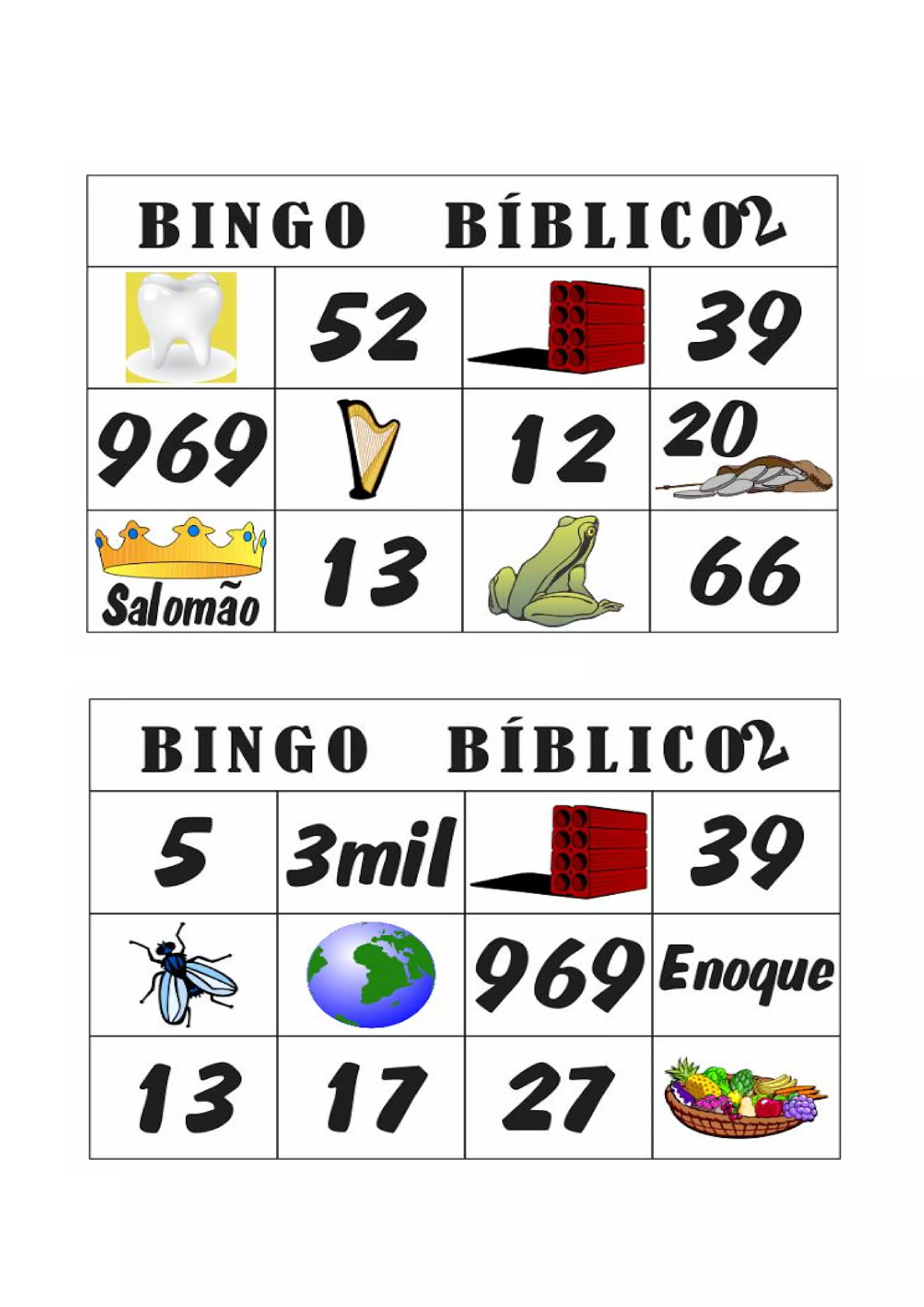 Bingo Bíblico 2 (Concurso Biblico) | PDF