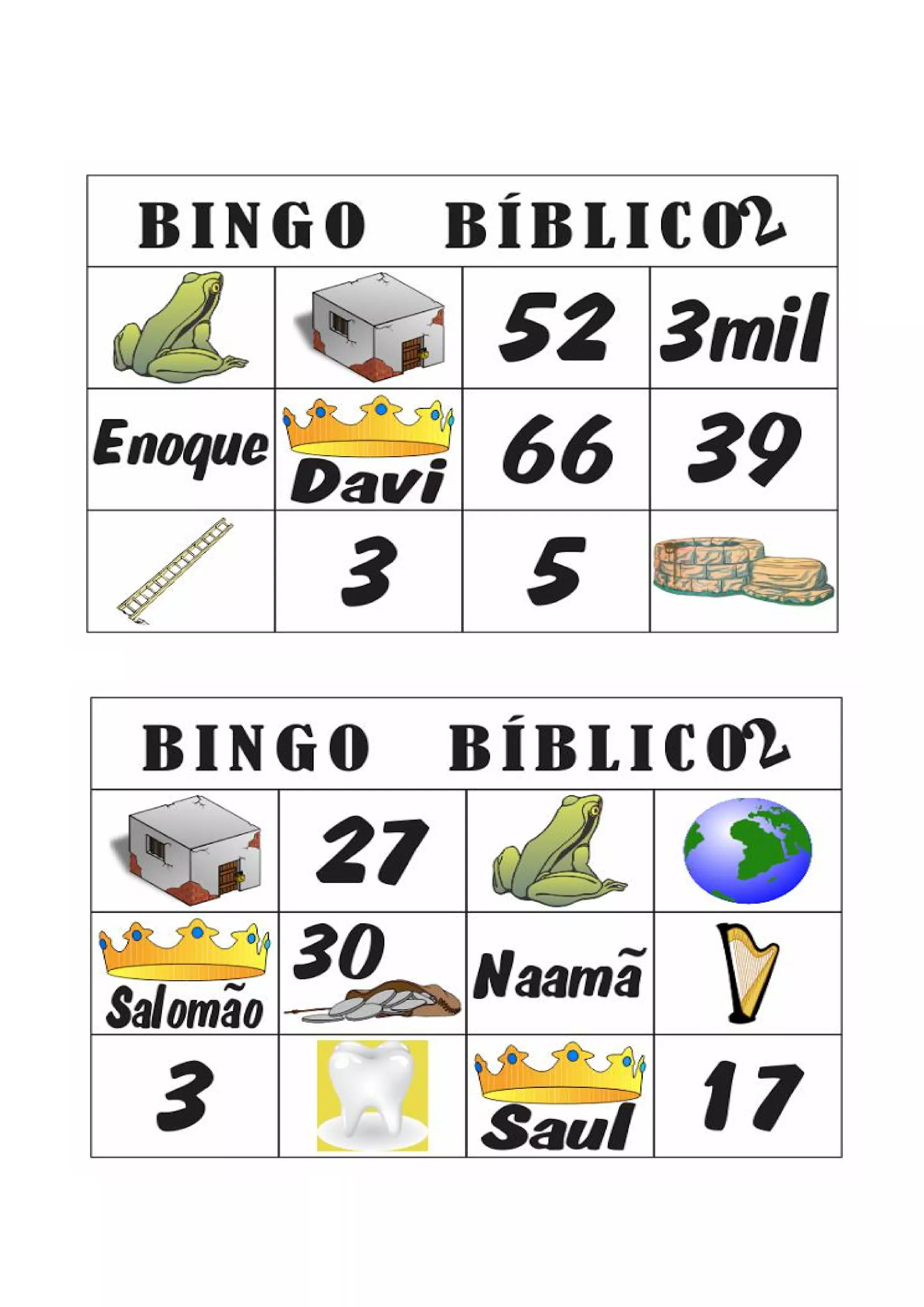 Bingo Bíblico 2 (Concurso Biblico) | PDF