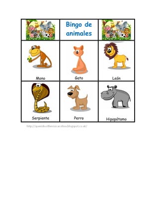 Bingo de animales | PDF