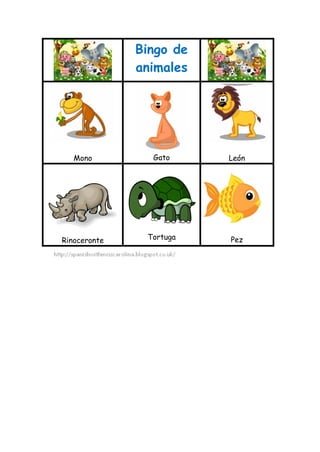 Bingo de animales | PDF