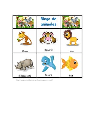 Bingo de animales | PDF