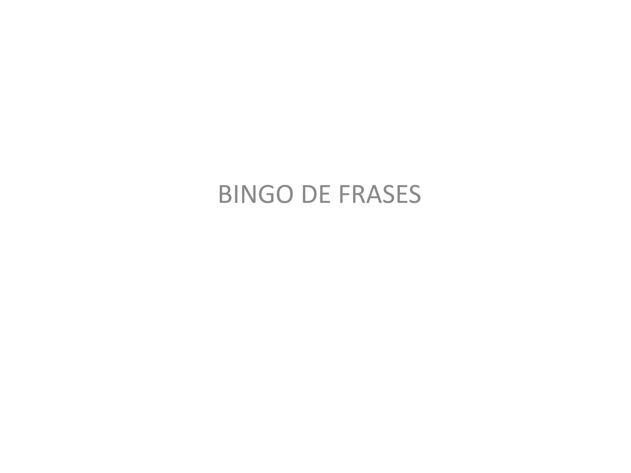 Bingo de frases | PPT