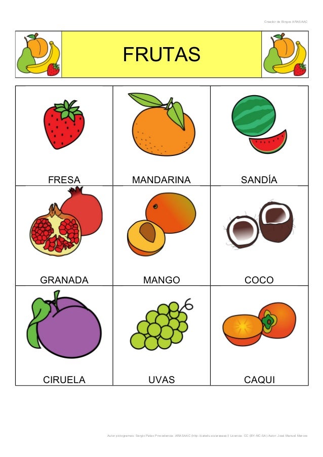 Bingo de frutas