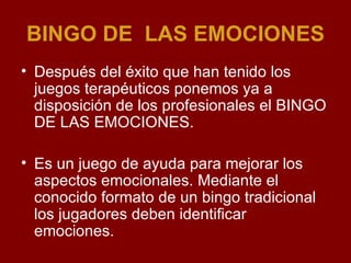 Bingo De Las Emociones | PPT