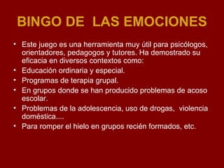 Bingo De Las Emociones | PPT