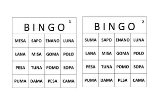 Profes Papel Tijera BINGO DE PALABRAS CON SÍLABAS, 55% OFF