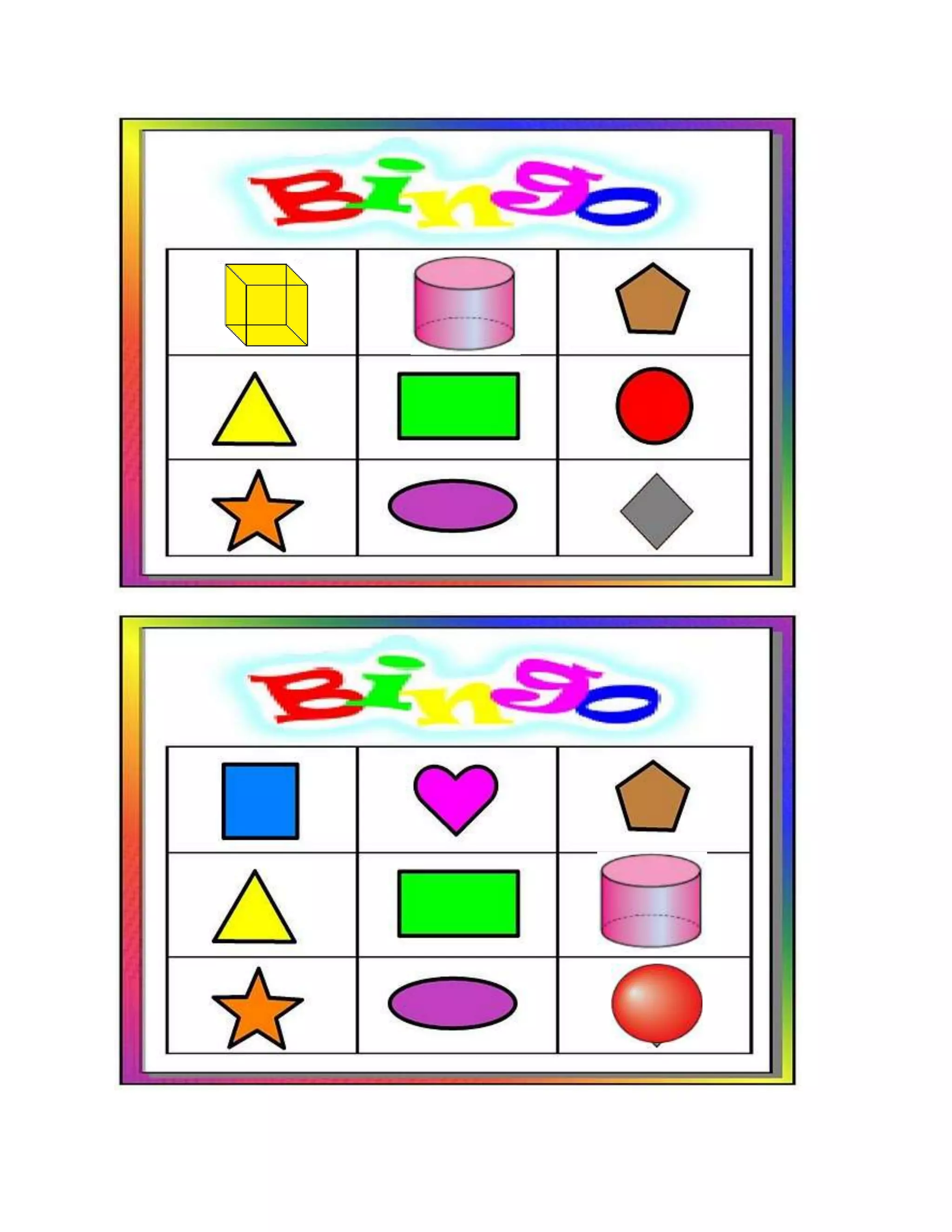 Bingo figuras geometricas | PDF