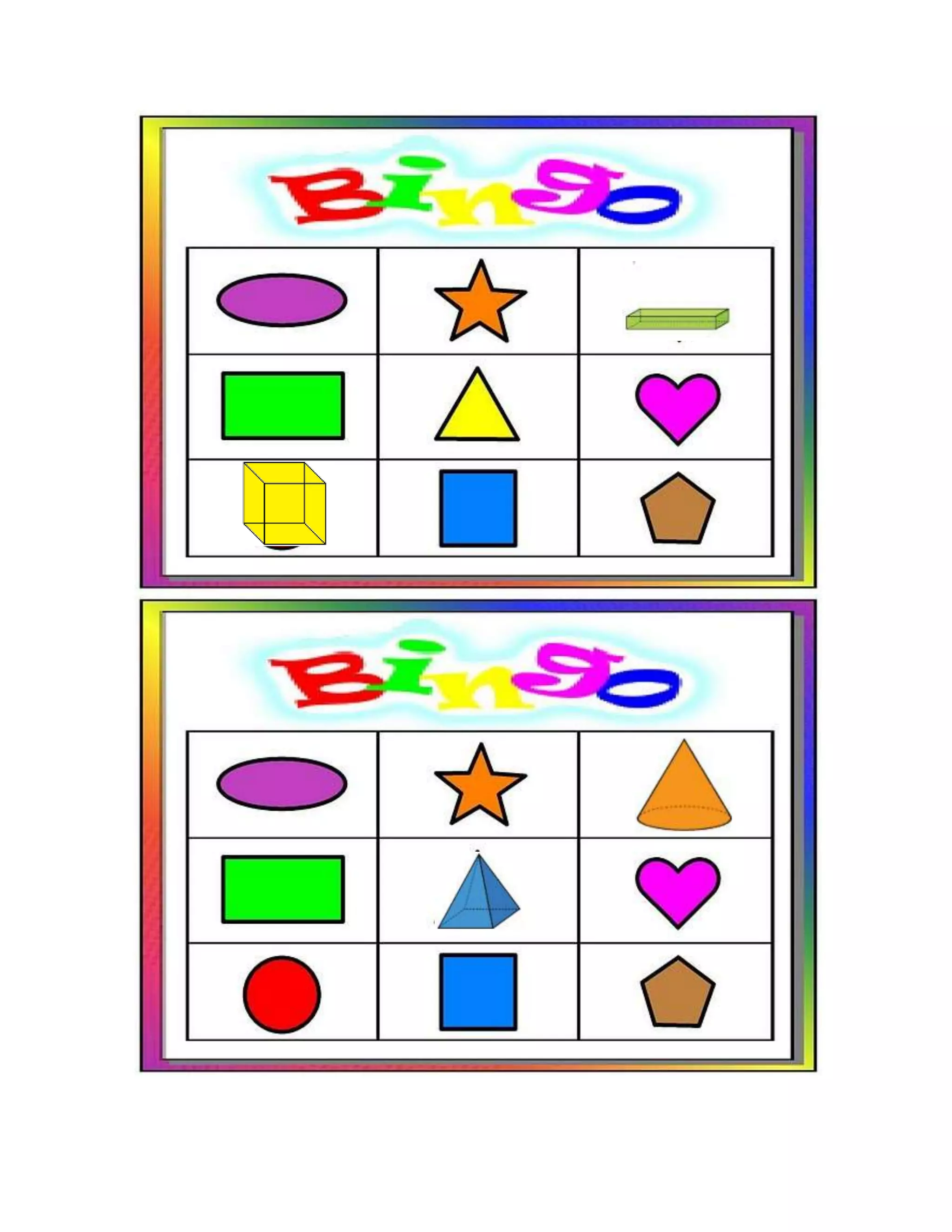 Bingo figuras geometricas | DOCX