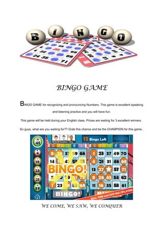Bingo game ad | DOC