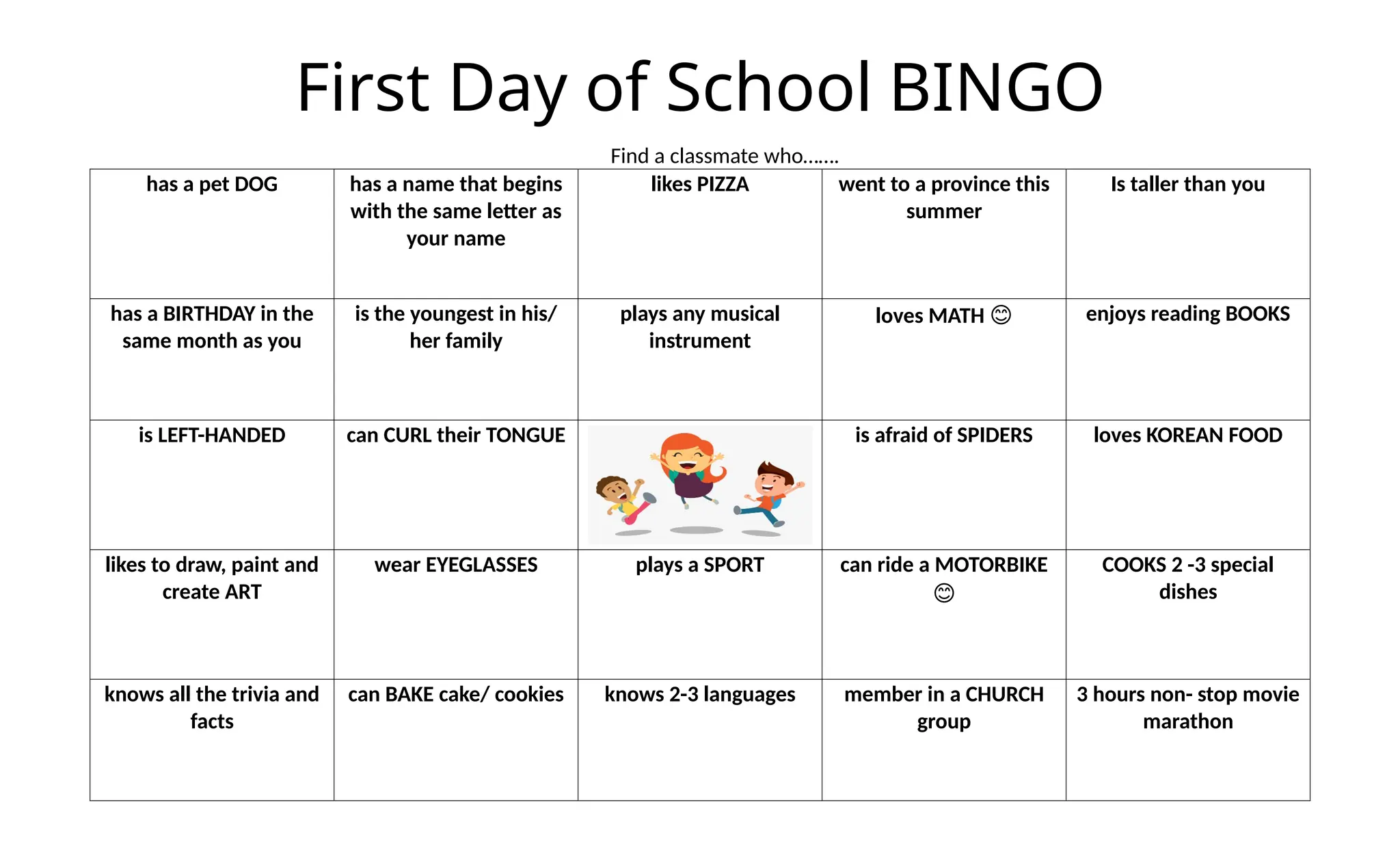 BINGO GAME FOR STUDENTS GOOD FOR ENERGIZER | PPT