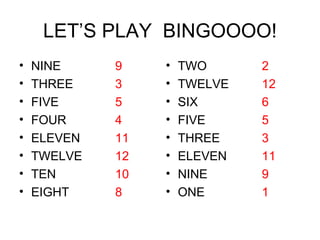 Bingo Numbers | PPT