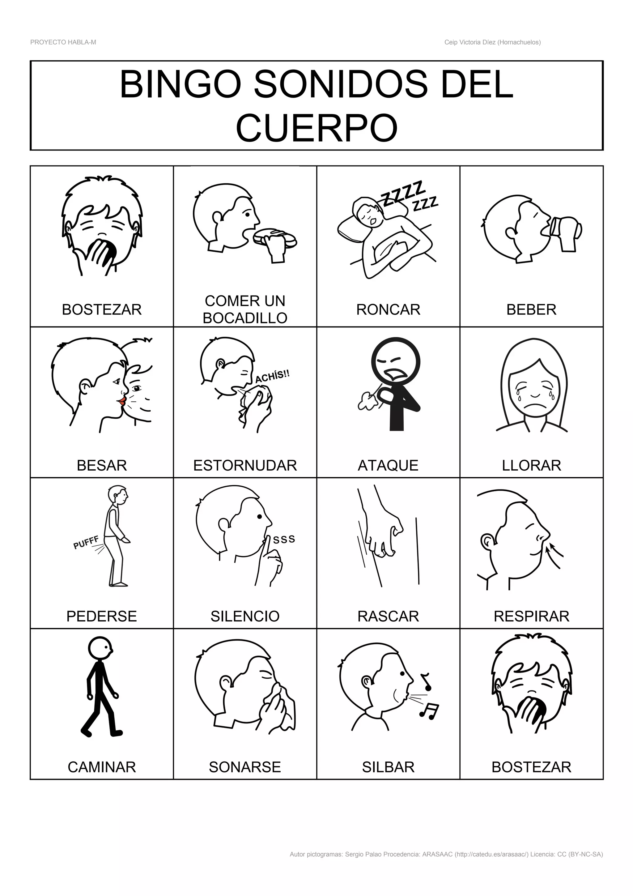 Bingo sonidos del cuerpo | PDF