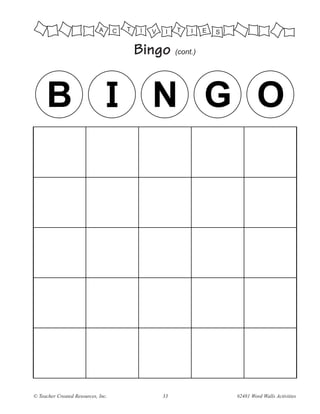 Bingo word game | PDF