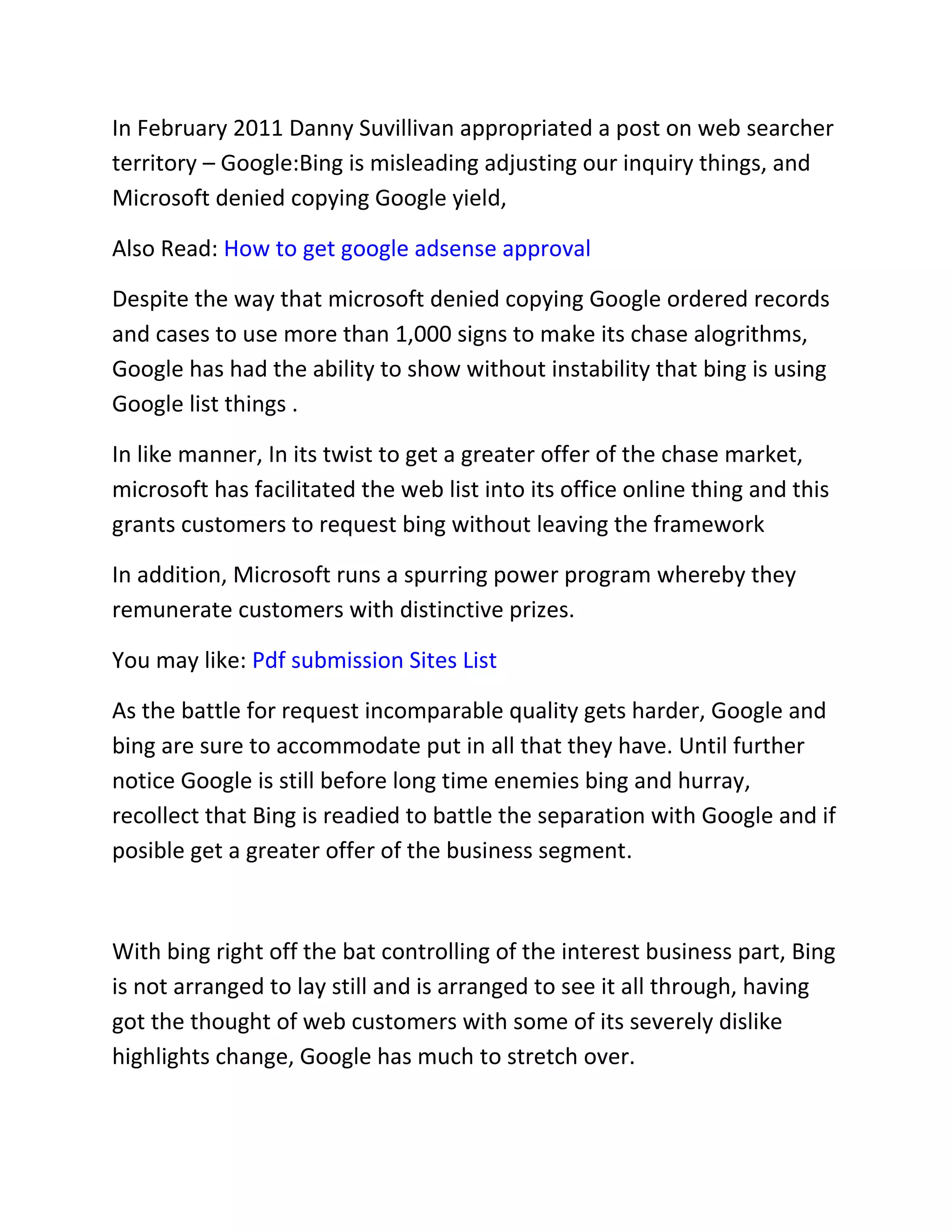 Bing versus google2 | PDF