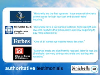 Binishells construction systems: A greener, faster, more resilient and ...