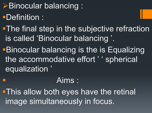 Binoclar balancing by kausar ali | PPT