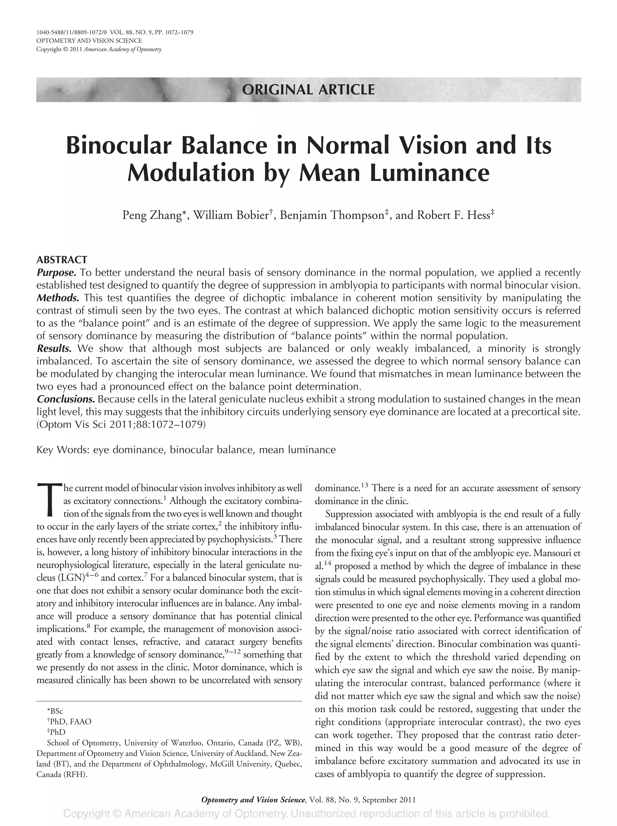Binocular balance in_normal_vision_and_its.9 | PDF | Eye and Vision Conditions | Diseases and ...