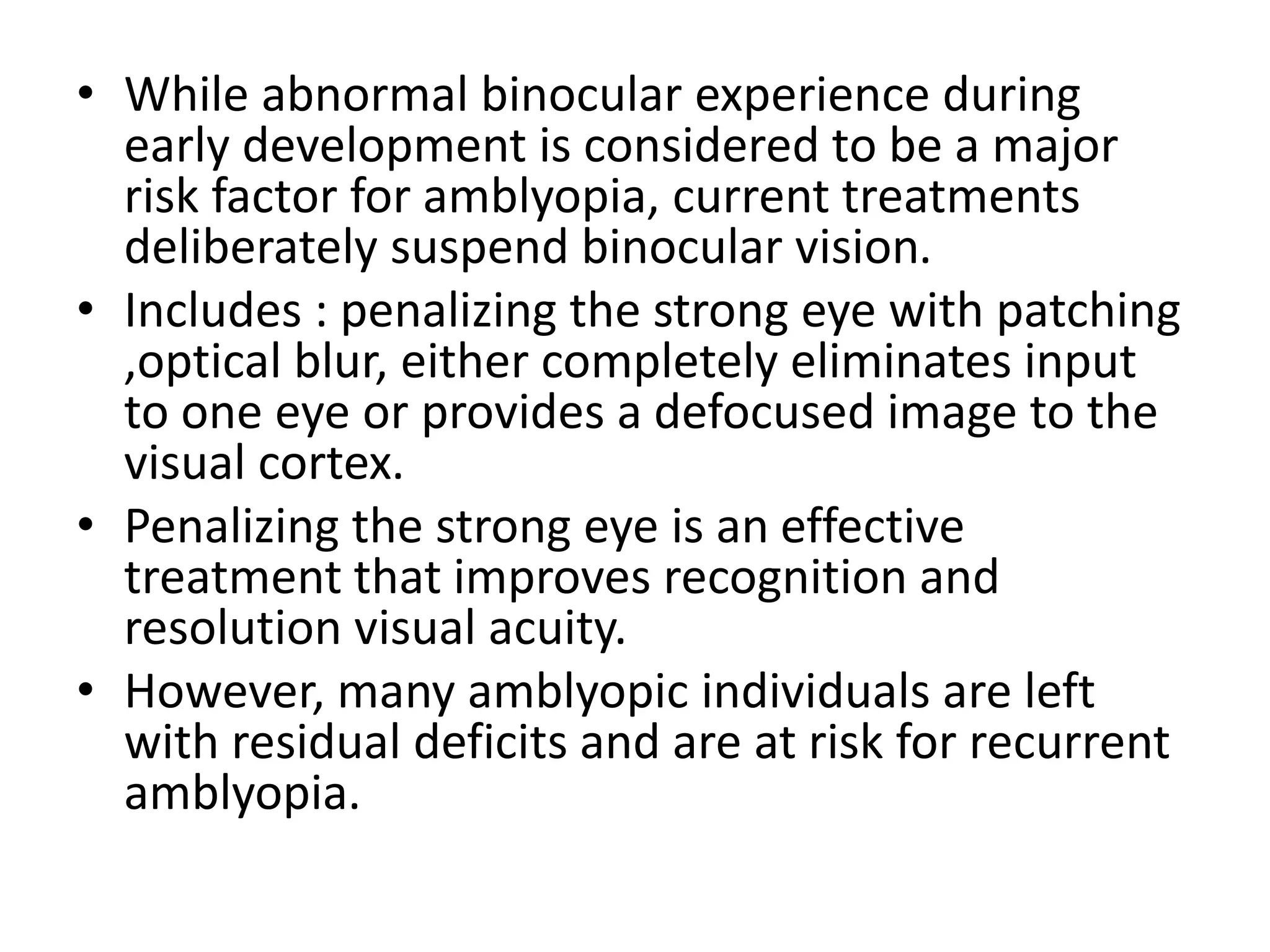 Binocular interaction in amblyopia and its clinical feasibility | PPTX ...