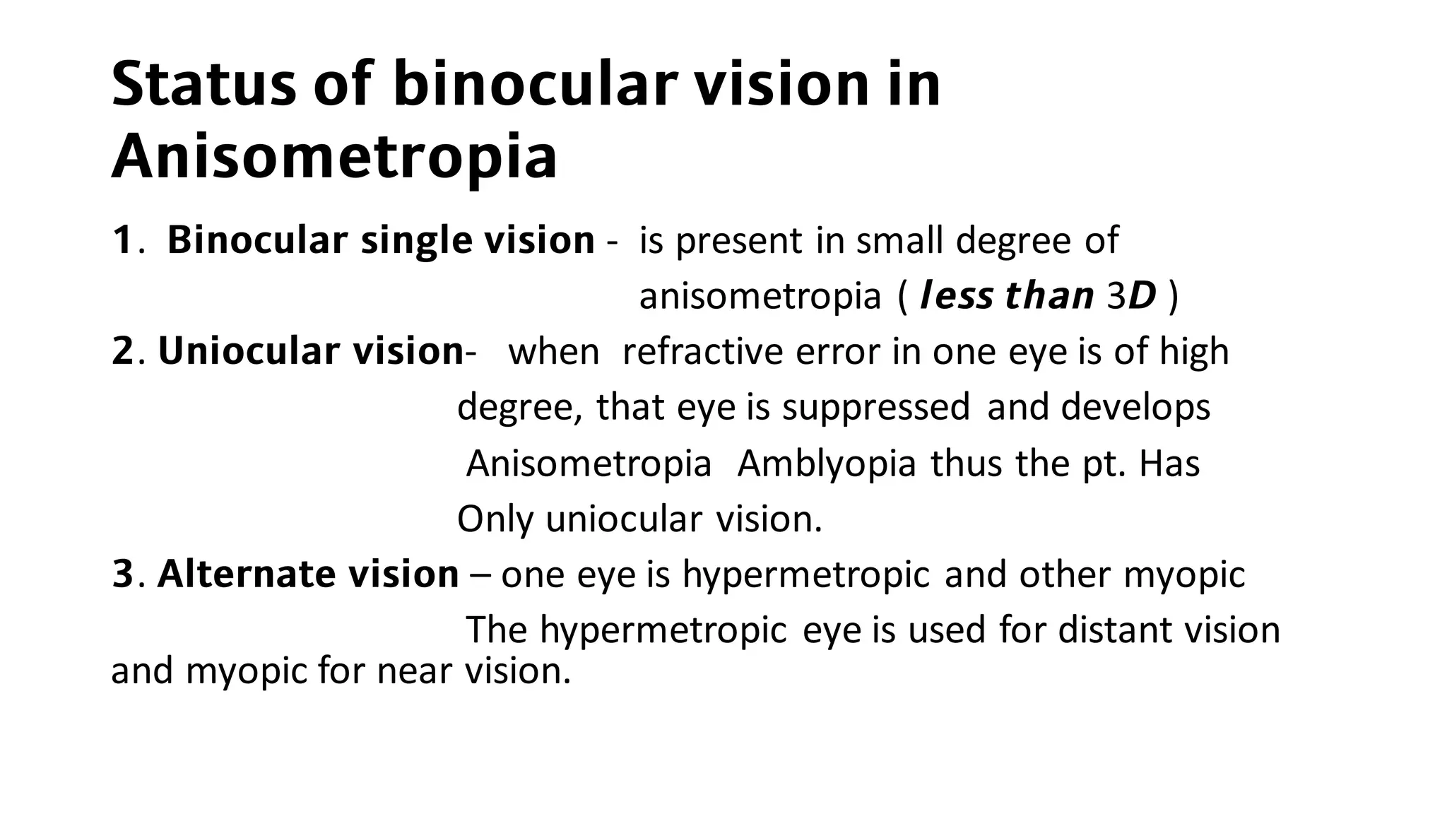 Binocular optical defects | PDF