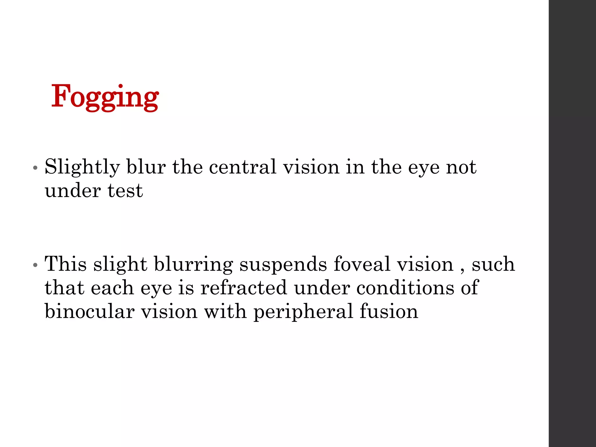 Binocular refraction techniques, binocular balancing & binocular | PPTX