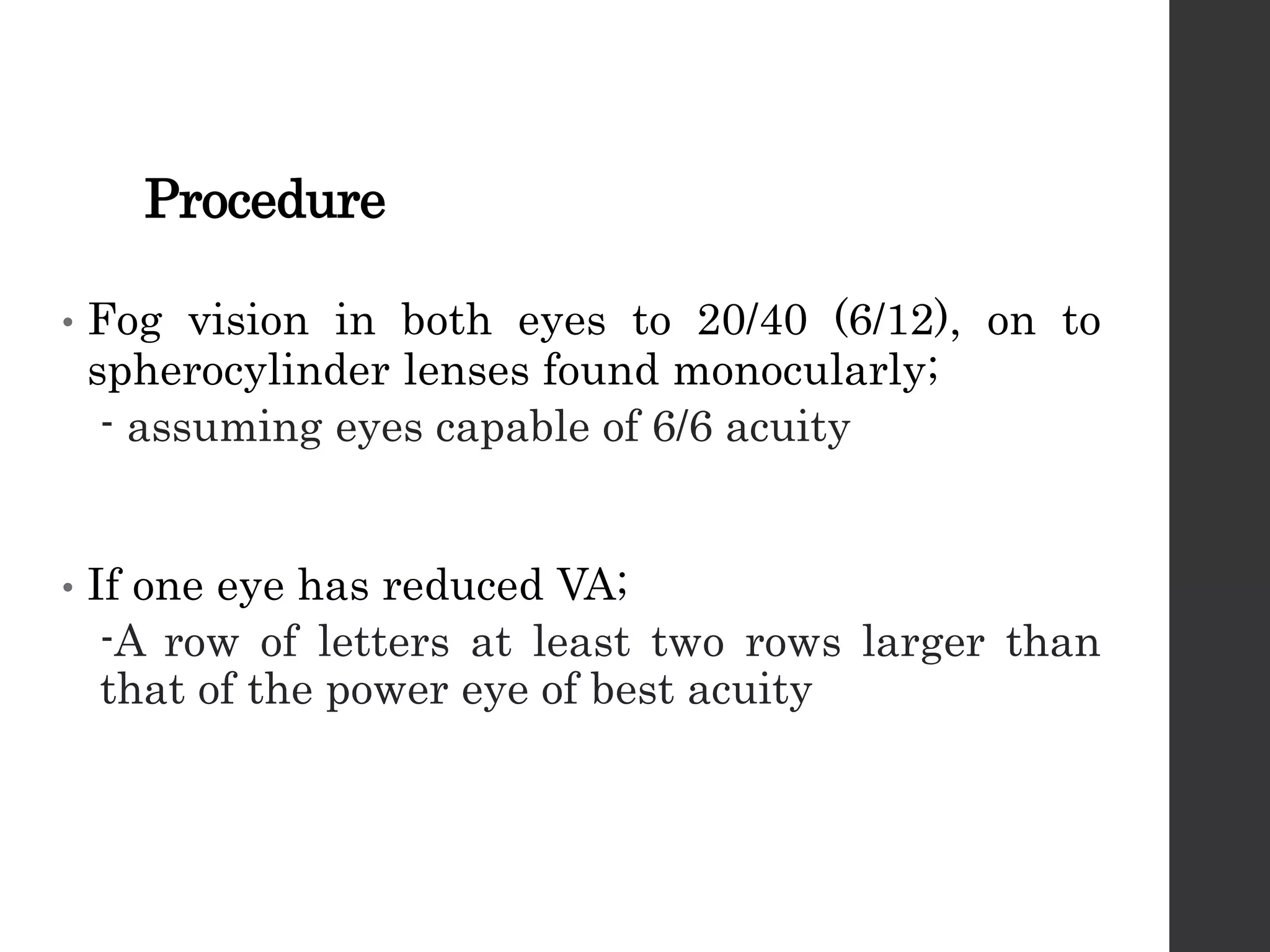Binocular refraction techniques, binocular balancing & binocular | PPTX