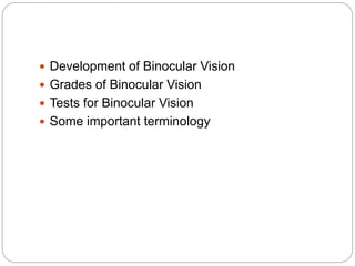 Binocular vision | PPTX