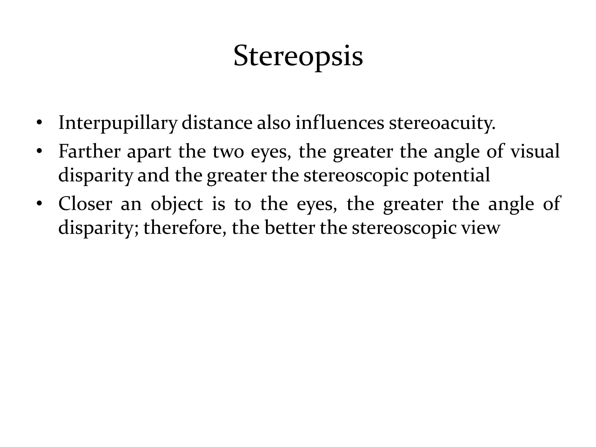 Binocular vision and stereopsis | PPTX