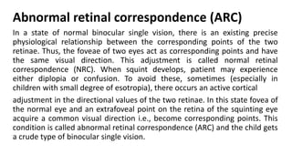 BINOCULAR VISION PowerPoint presentation.pptx | Eye and Vision ...