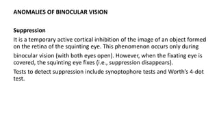 BINOCULAR VISION PowerPoint presentation.pptx | Eye and Vision ...