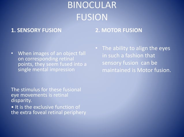 Binocular vision final | PPTX