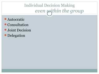 Group Decision Making | PPT