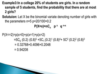 Binomial distribution | PPTX