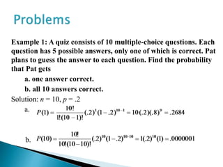 Binomial distribution | PPTX