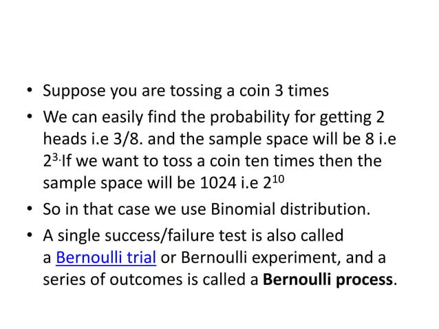 BINOMIAL DISTRIBUTION IN STATISTICS...... | PPTX