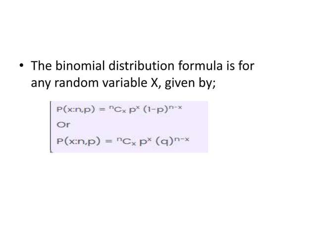 BINOMIAL DISTRIBUTION IN STATISTICS...... | PPTX