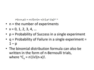 BINOMIAL DISTRIBUTION IN STATISTICS...... | PPTX