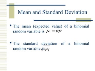 probability and Statistics Binomial Distribution | PPT