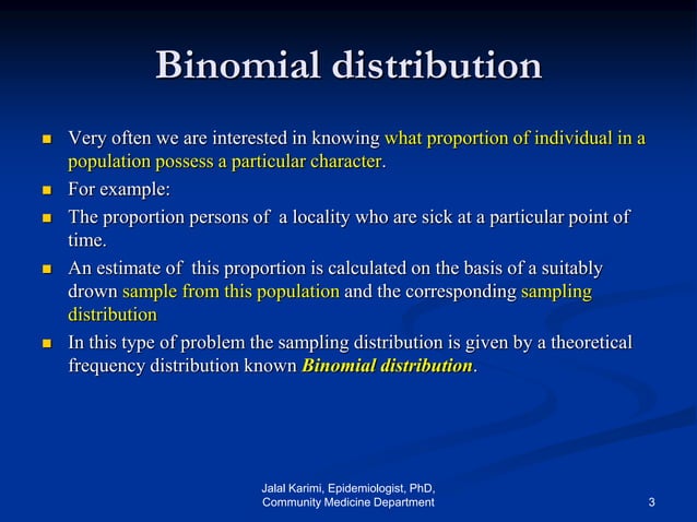 Binomial distribution and applications | PPT | Cancer | Diseases and ...