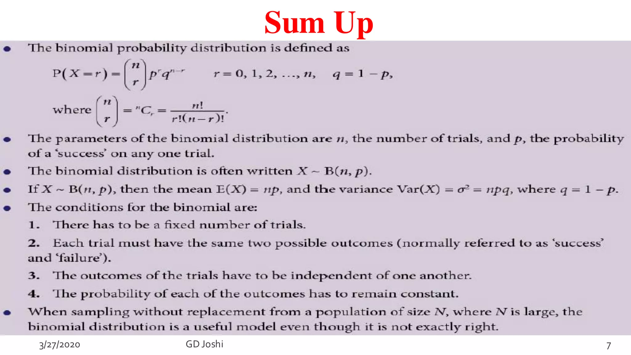 Binomial Distribution | PDF | Physics | Science