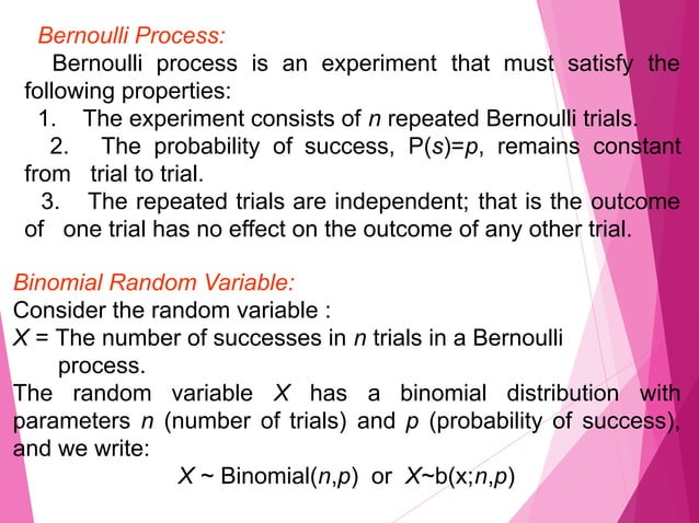 Probability and Statistics : Binomial Distribution notes ppt.pdf ...