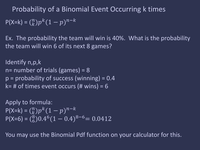 Binomial distributions | PPT