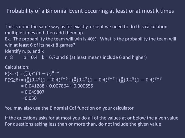 Binomial distributions | PPT