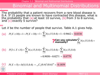 Binomial ex 4 and 5 | PPTX | Medical Health