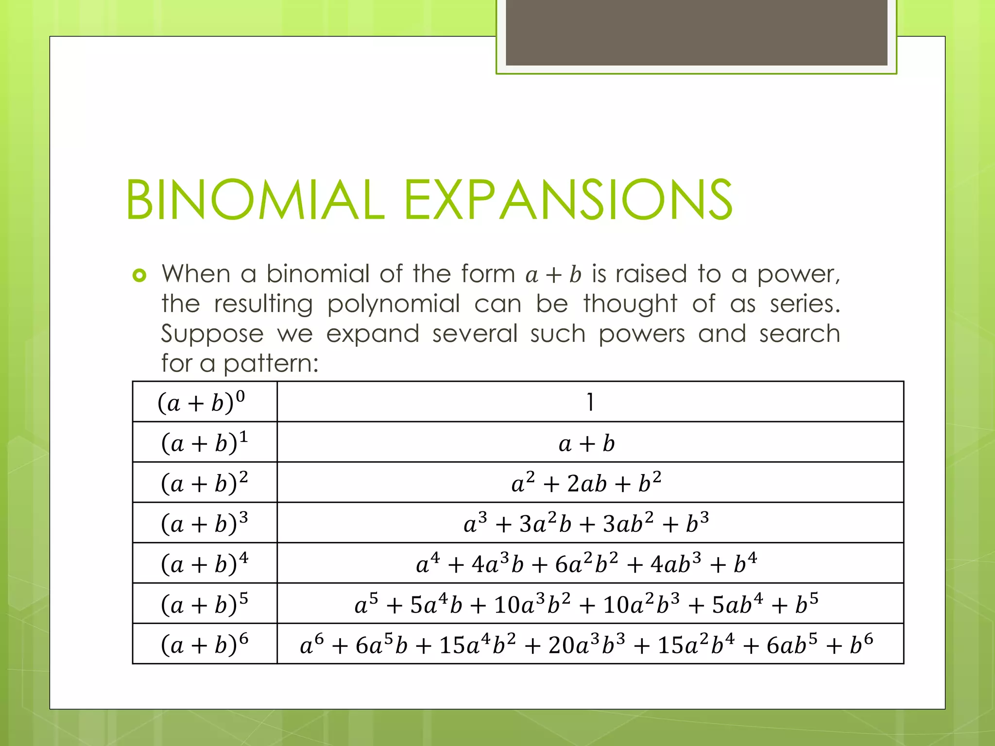 Binomial expansion | PPTX