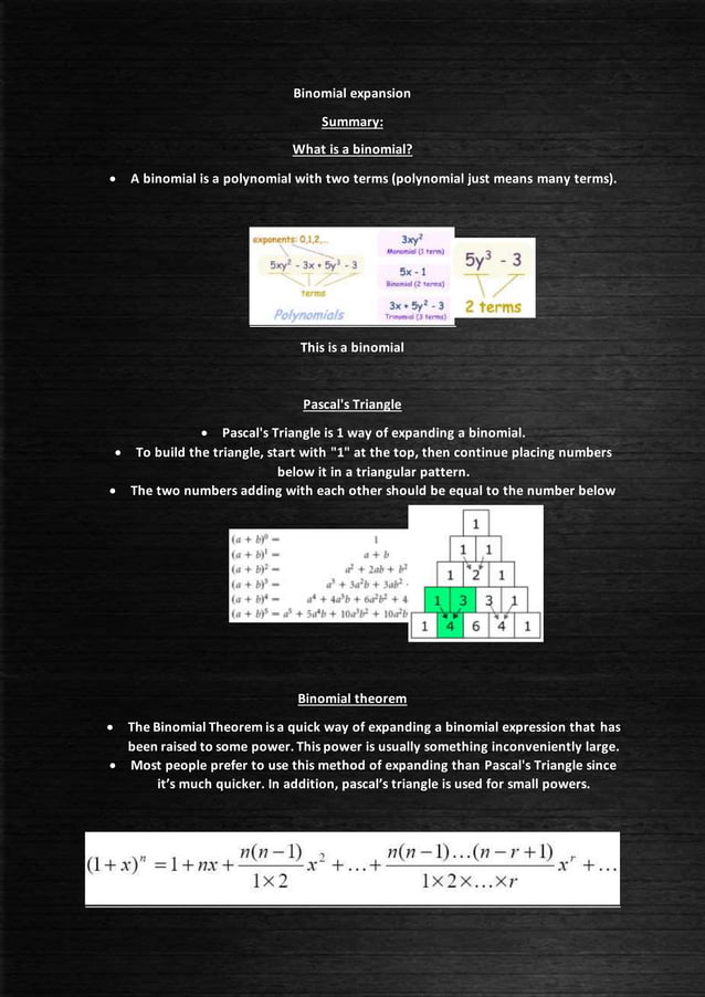 Binomial expansion | PDF