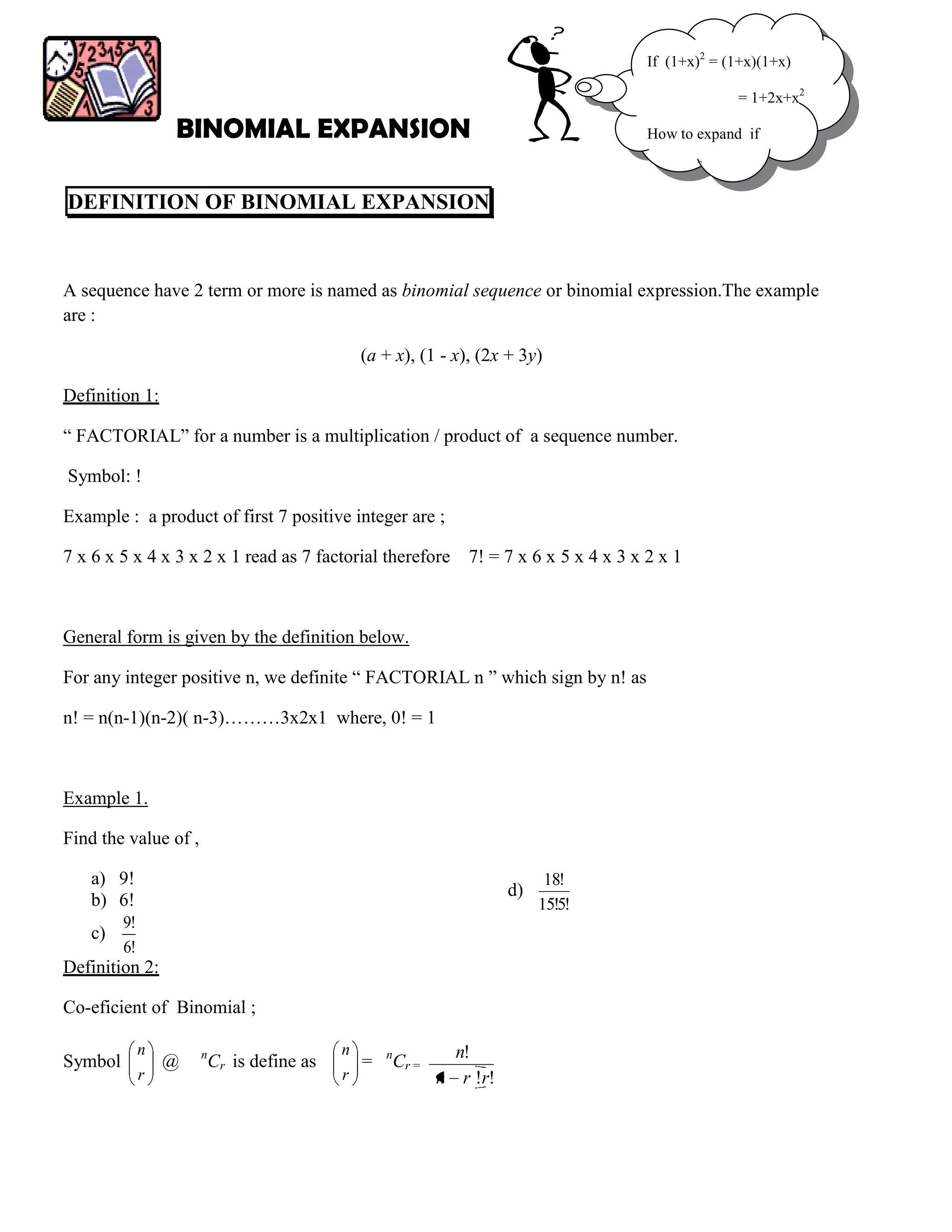 Binomial expansion+teorem pascal+mapping | DOCX