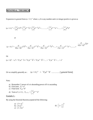 Binomial expansion+teorem pascal+mapping | DOCX