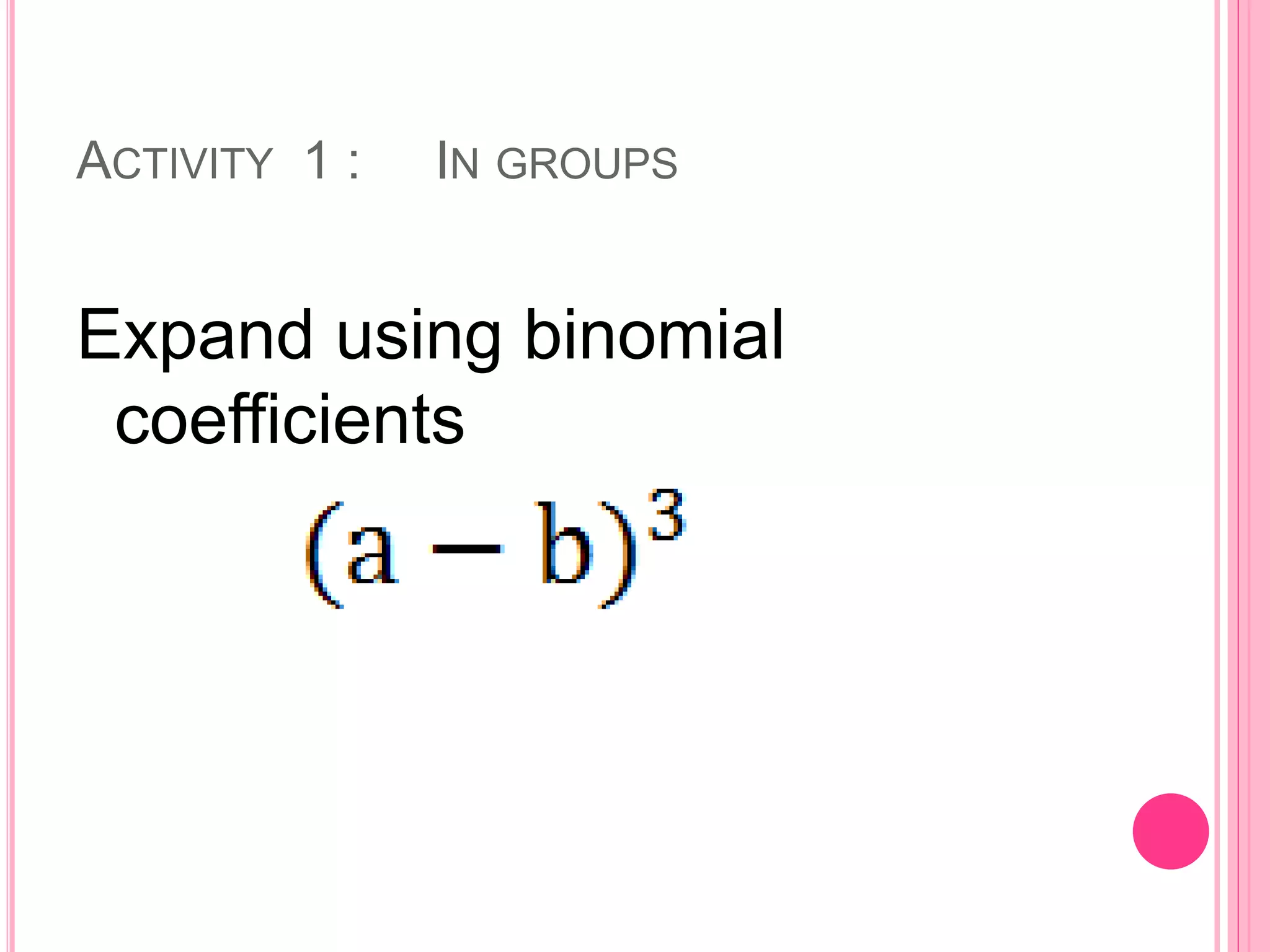 Binomial expression | PPTX
