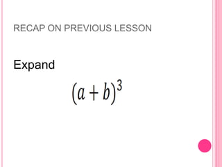 Binomial expression | PPTX