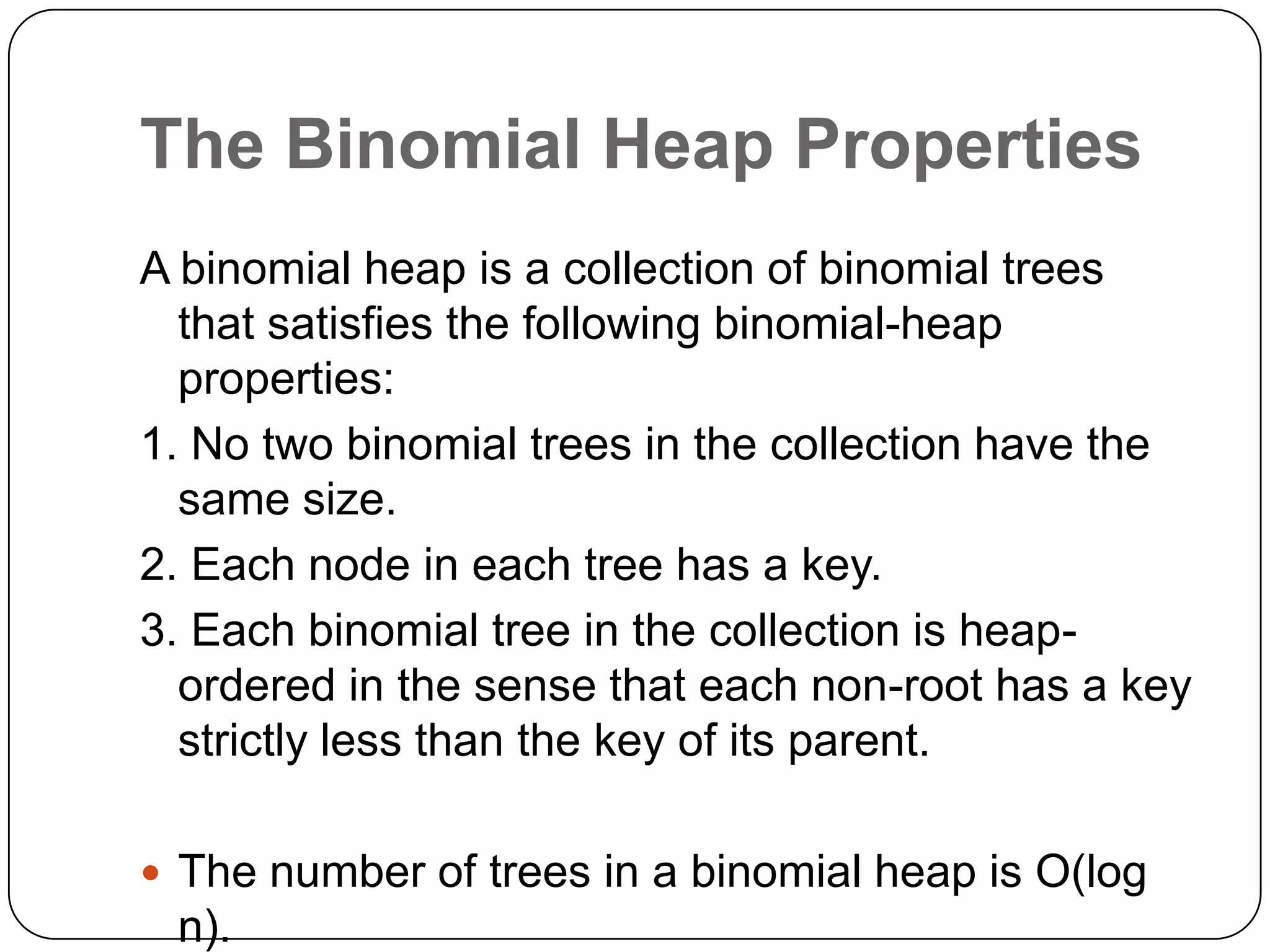 Binomial heap presentation | PPTX